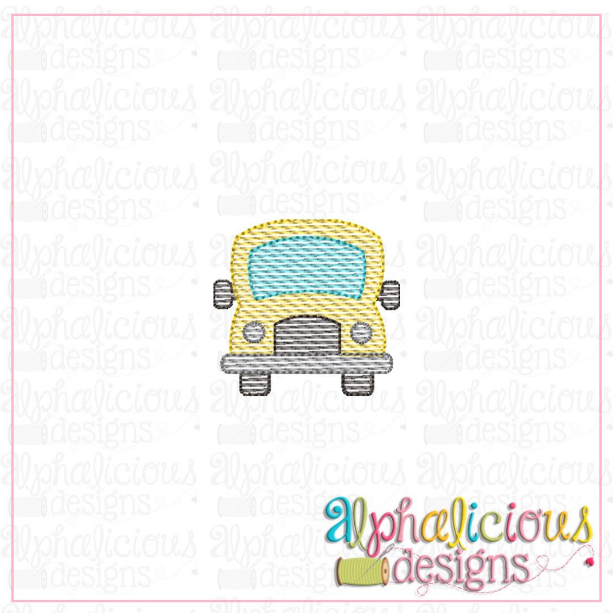 School Bus MINI Sketch Embroidery Design Instant | Etsy