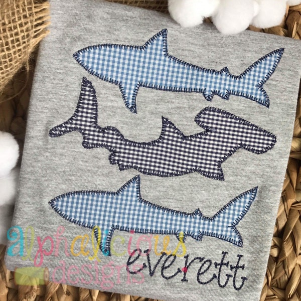 Shark Applique - Etsy