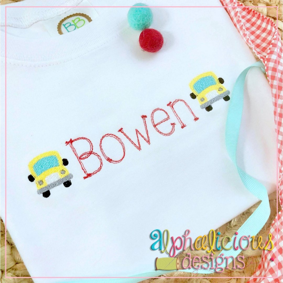 School Bus - MINI - Fill - Embroidery Design - Instant Download - Quick ...