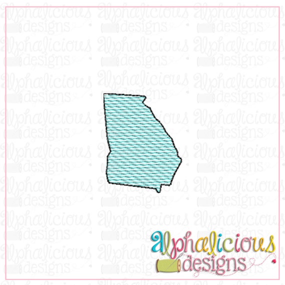 Georgia MINI Sketch Embroidery Design State Design 3 - Etsy