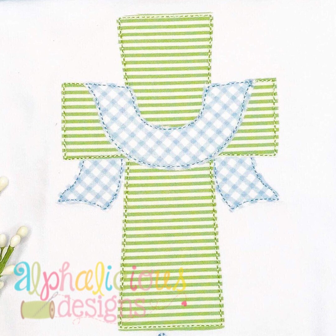 Cross With Sash Applique Design Triple Bean - Etsy