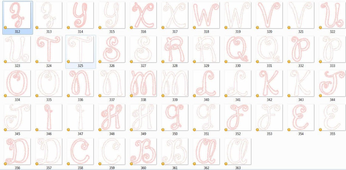 Happy Day Cursive Applique Font Capitals and Numbers - Etsy