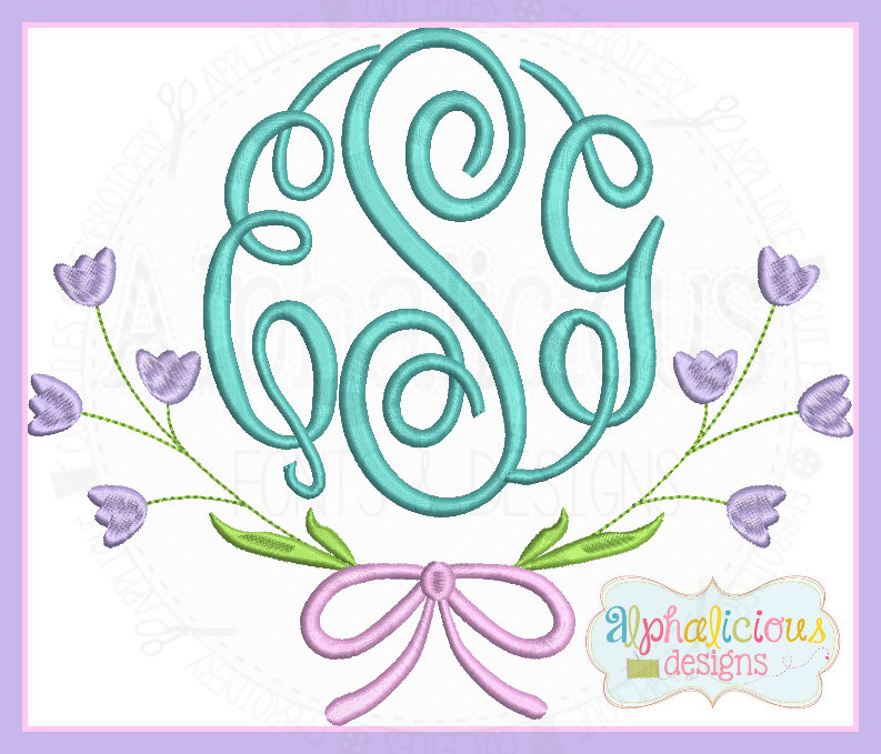 Tulip Monogram Laurel ALL SIZES Laurel Wreath Frame Monogram | Etsy