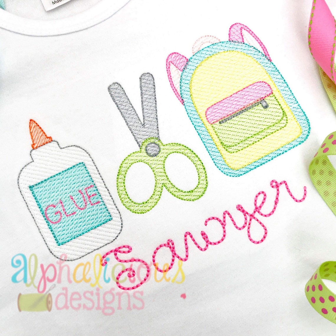 School Days Sketch Embroidery Design Quick Stitch - Etsy