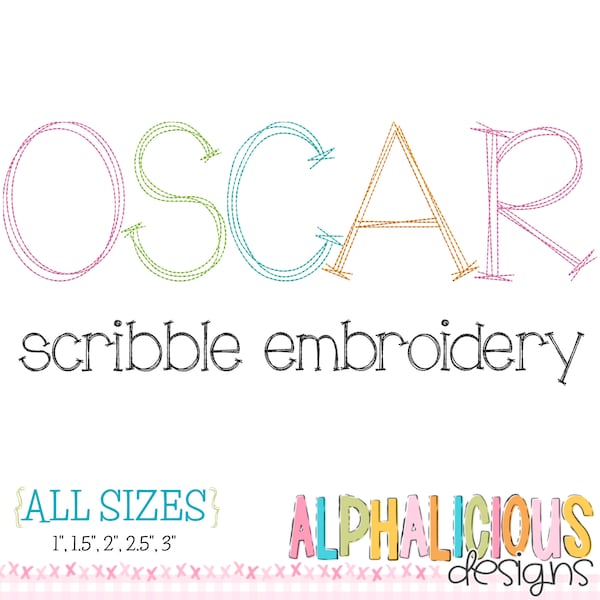 Scribble Alphabet Embroidery Design - Etsy