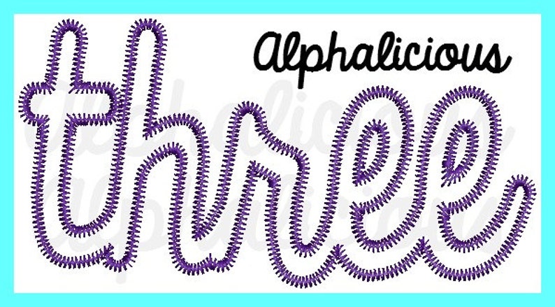 THREE Cursive Applique Font/design - Etsy