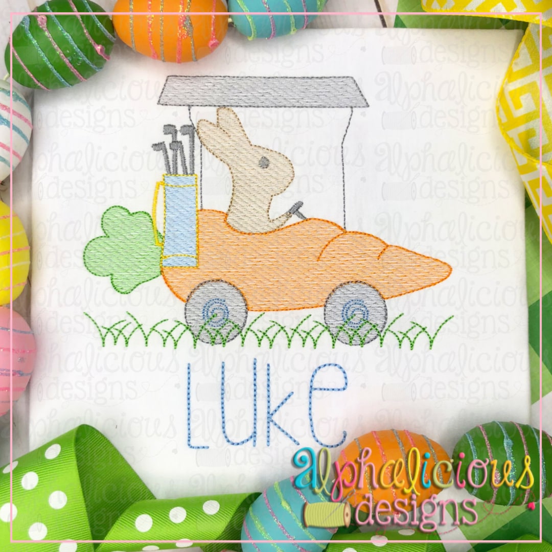 Bunny in Carrot Cart - Sketch - Embroidery Design - Instant Download ...