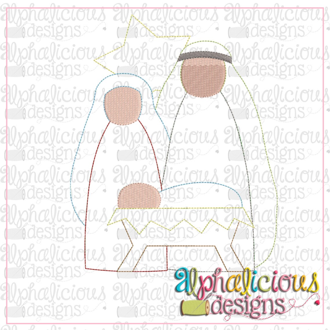 Simple Nativity Triple Bean Applique Design Quick Stitch - Etsy