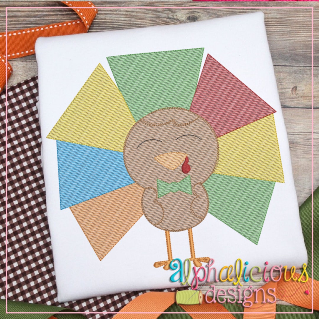 Geometric Turkey - Sketch Embroidery Design - Digitized Embroidery ...