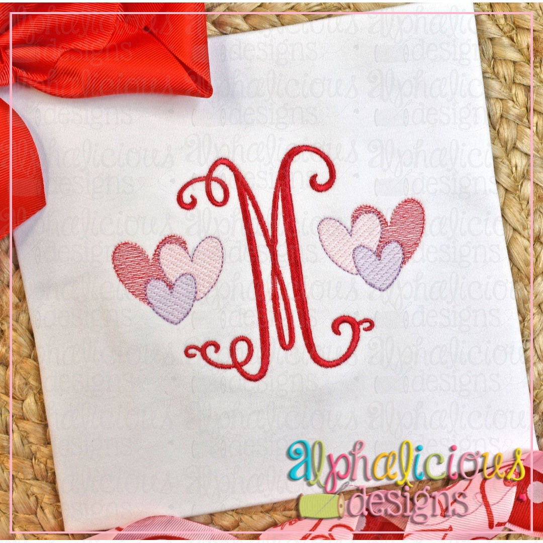 Triple Hearts MINI Sketch Embroidery Design - Etsy