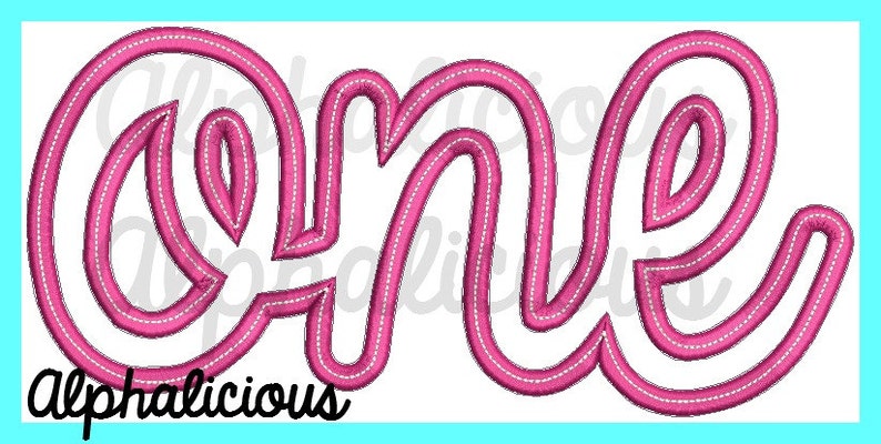 ONE Cursive Applique Font/design - Etsy
