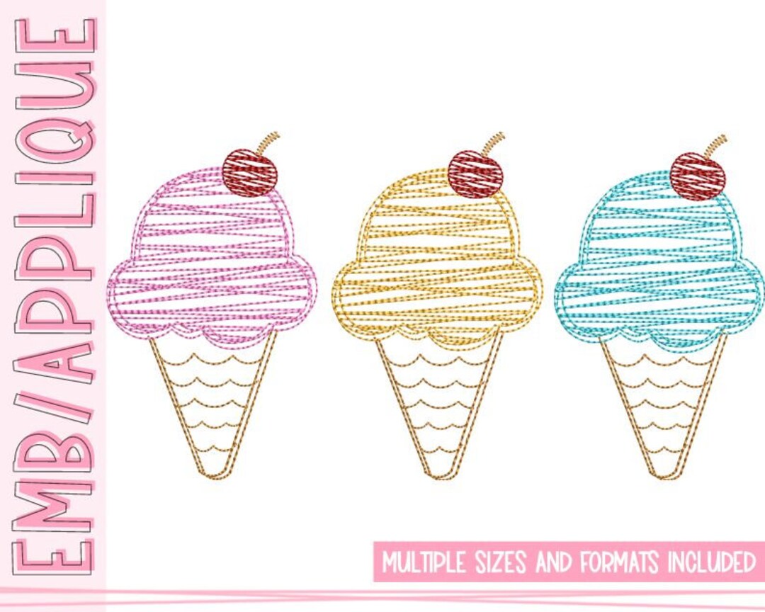 Ice Cream With Cherries-three in A Row-scribble Fill Designs - Ice ...