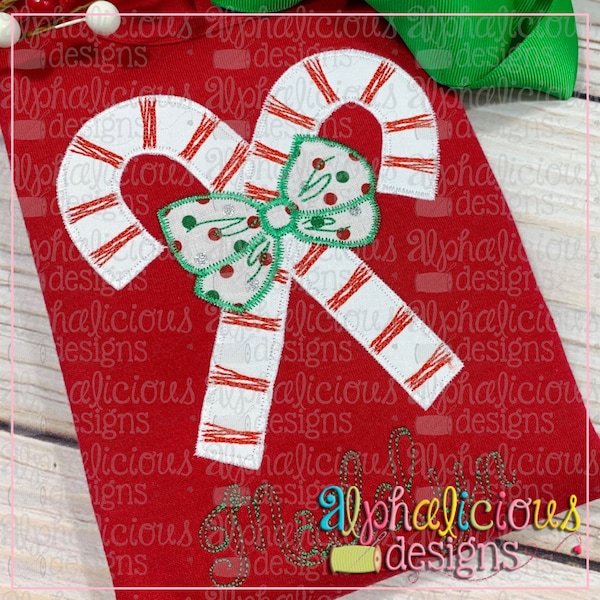 Candy Cane Applique - Etsy