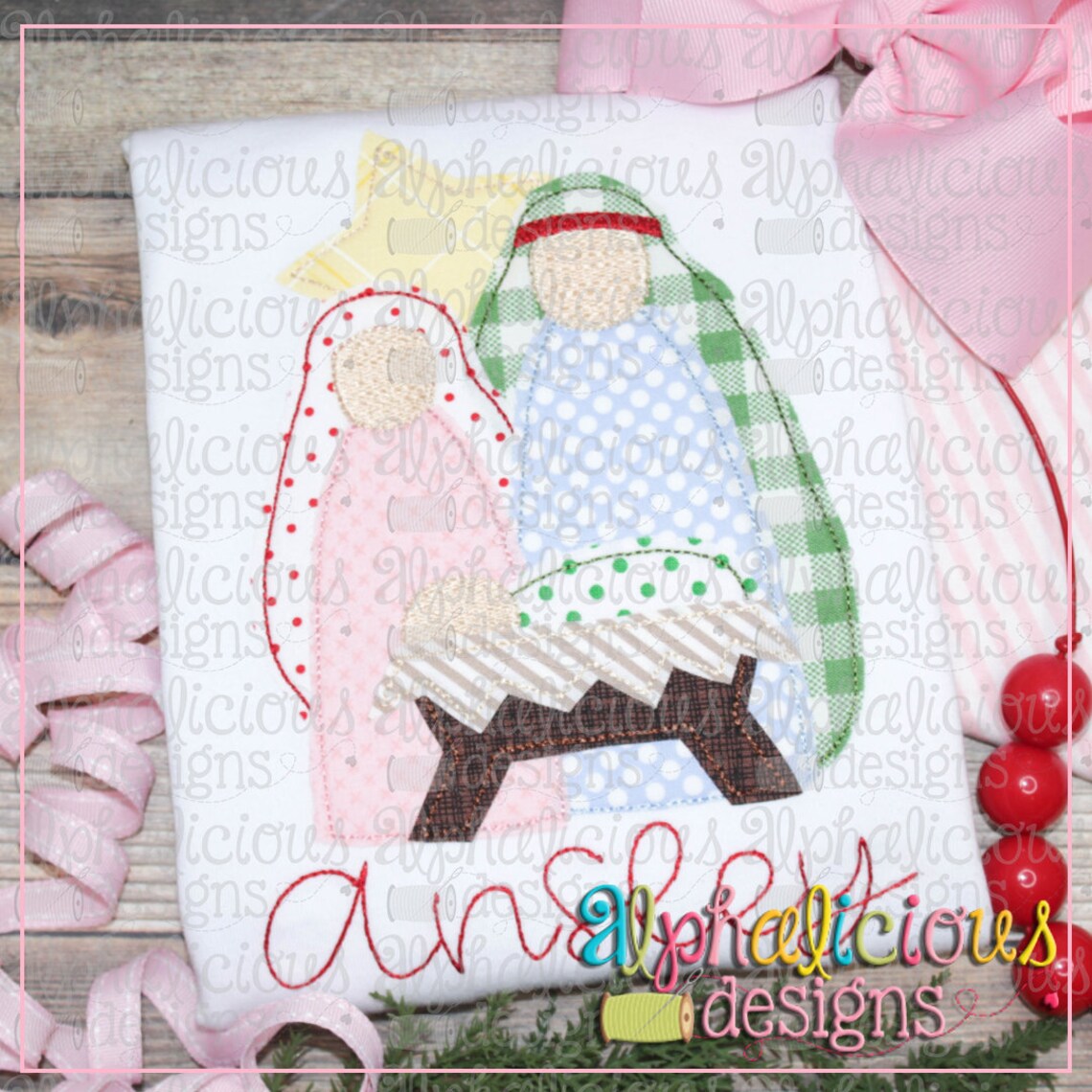 Simple Nativity Triple Bean Applique Design Quick Stitch - Etsy