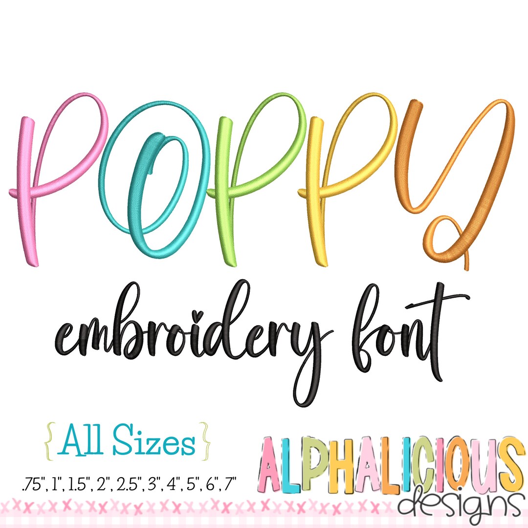 Poppy Embroidery Font - Etsy