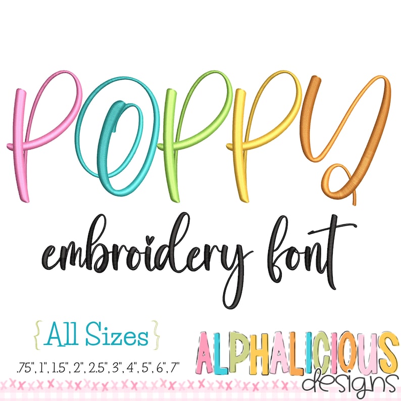 Poppy Embroidery Font - Etsy