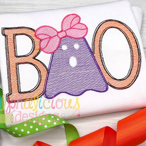 BOO With Bow-sketch - Etsy