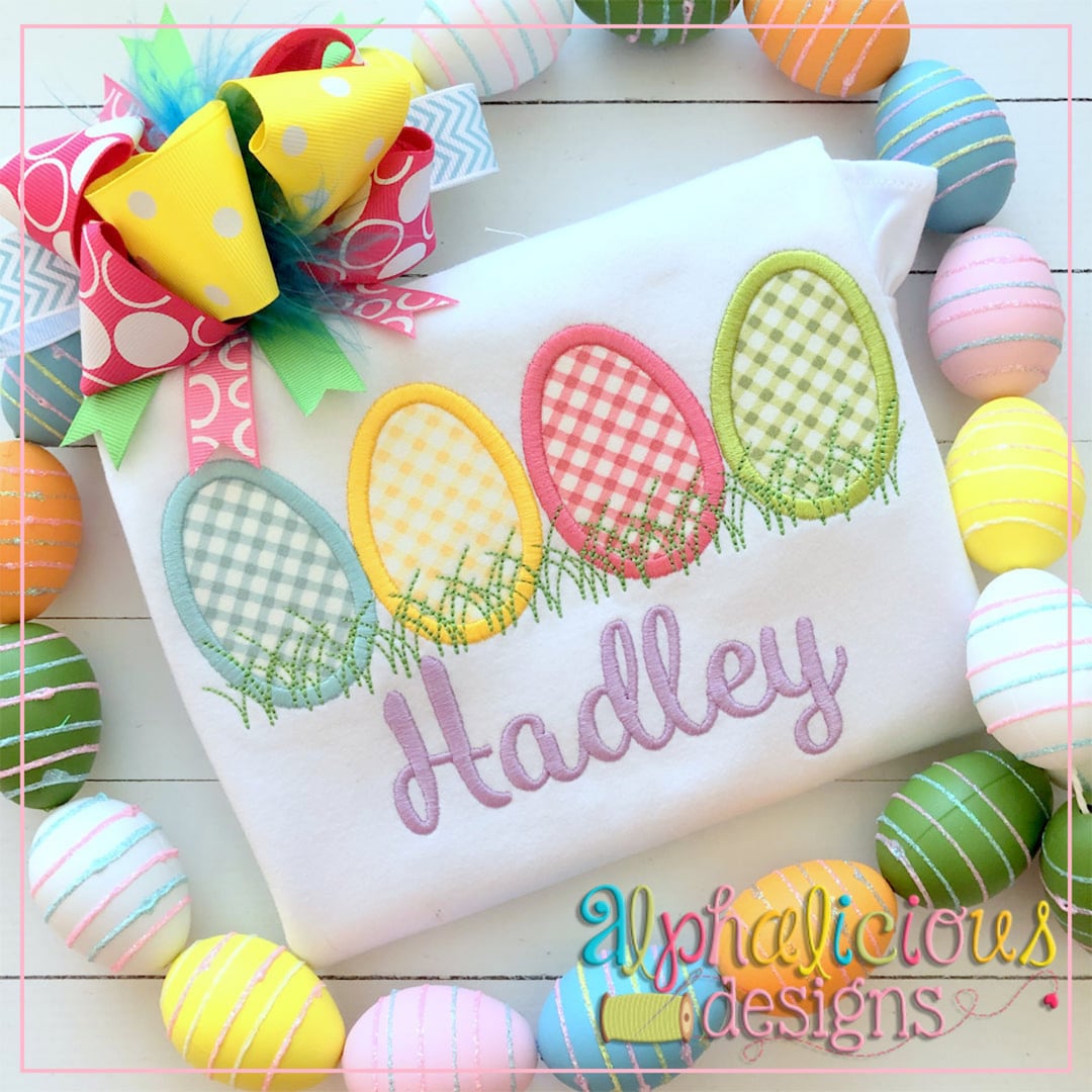 Easter Eggs - Satin - Easter Applique Design - Digitized Applique ...