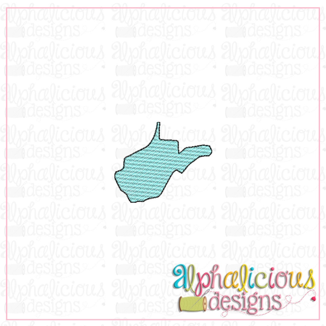 West Virginia - MINI - Sketch - Embroidery Design - State Design - 3 ...