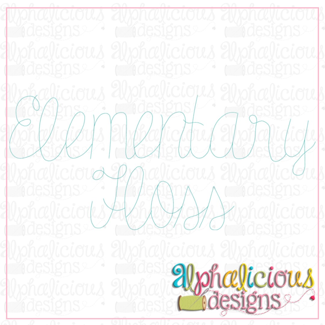 Elementary Script Floss Embroidery Font - 5 Sizes - 11 File Formats! - Etsy
