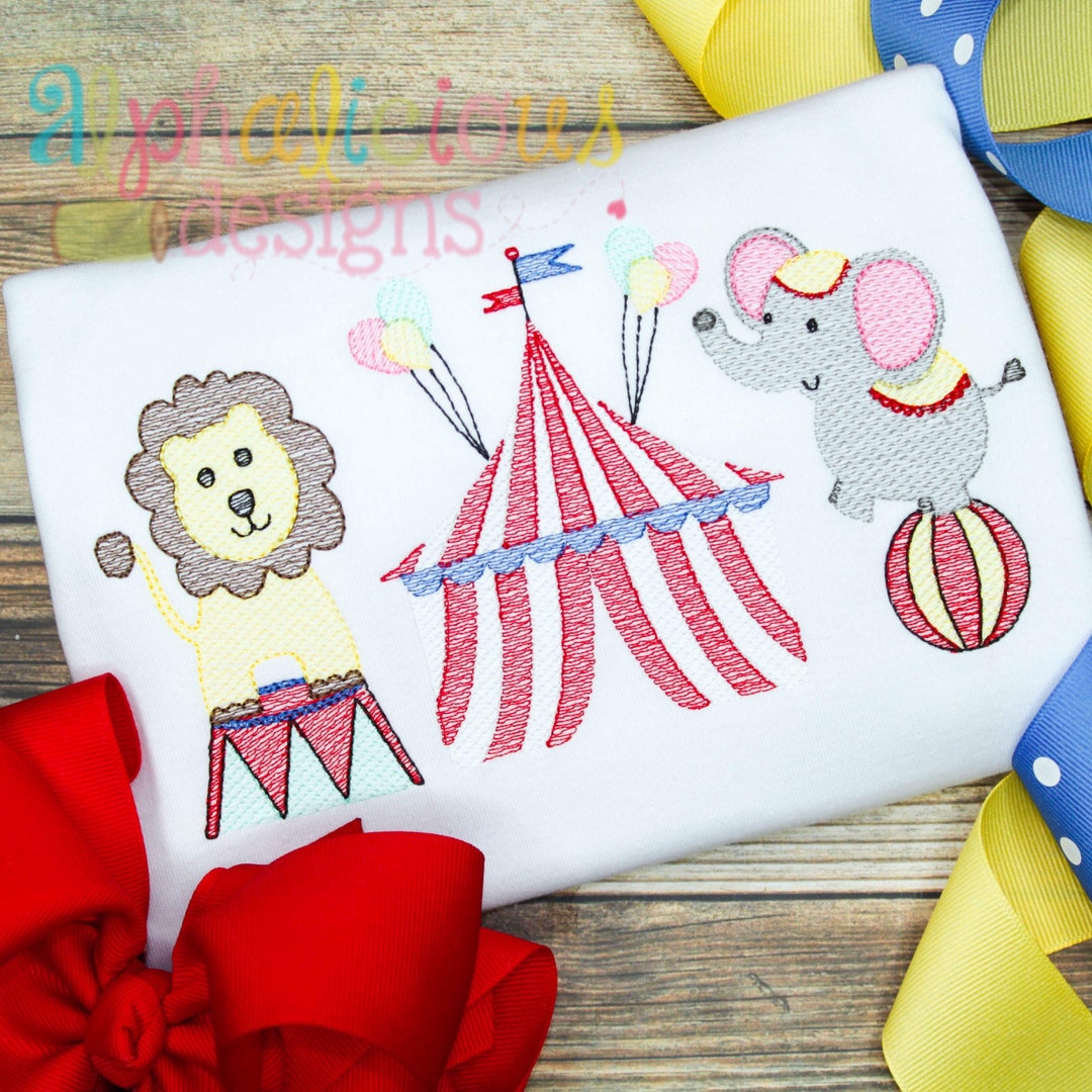Circus Sketch Embroidery Design (digital Download) - Etsy