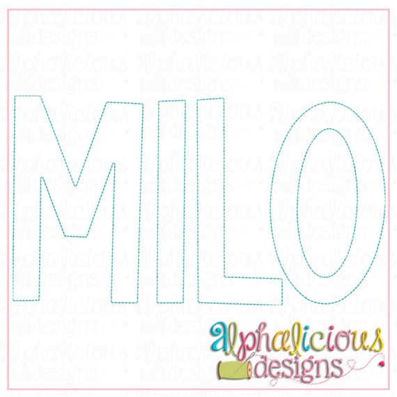 Milo Applique Font Triple Bean - Etsy