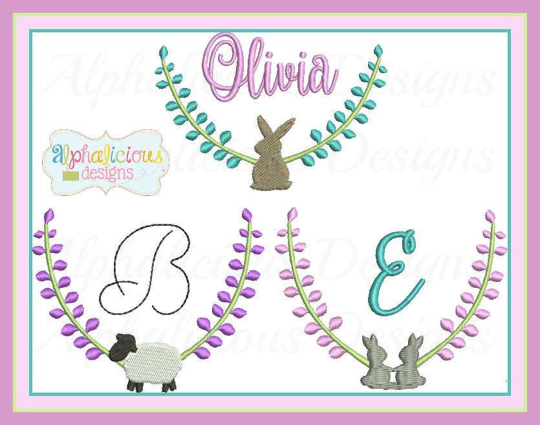 Classic Easter Wreath Monogram Frame Set- Wreath Frame- Monogram Frame ...