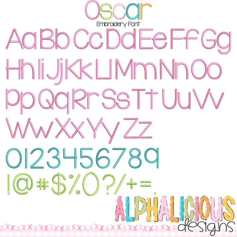 Oscar Satin Embroidery Font: Aa-zz, 0-9 (0.75-7 Inch) (digital Download ...