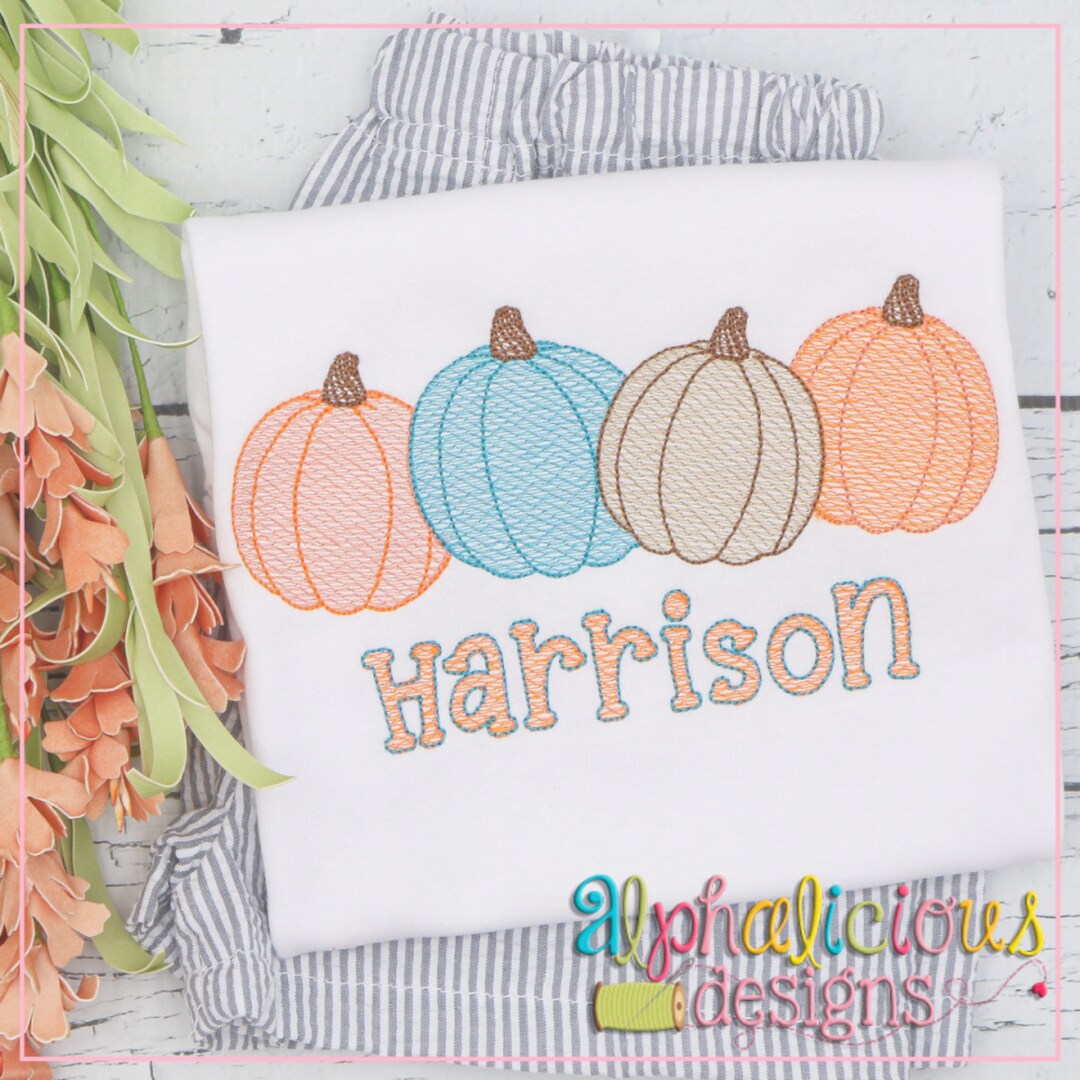 Pumpkin Patch - Sketch - Embroidery Design - Quick Stitch - Instant ...