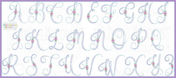Vintage Daisy Embroidery Font Cursive Embroidery Font - Etsy