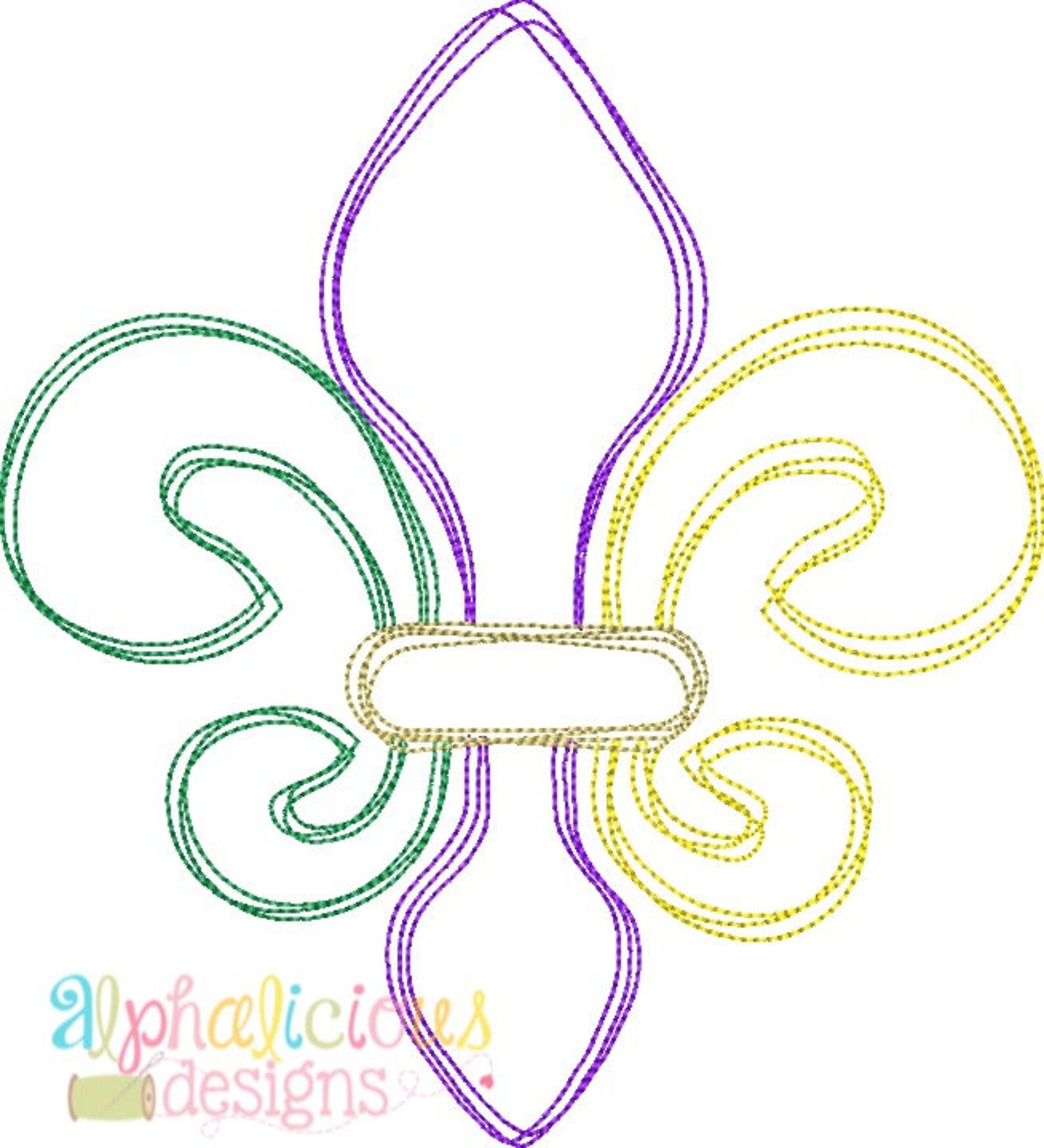 Mardi Gras Fleur De Lis Scribble Applique Design - Etsy