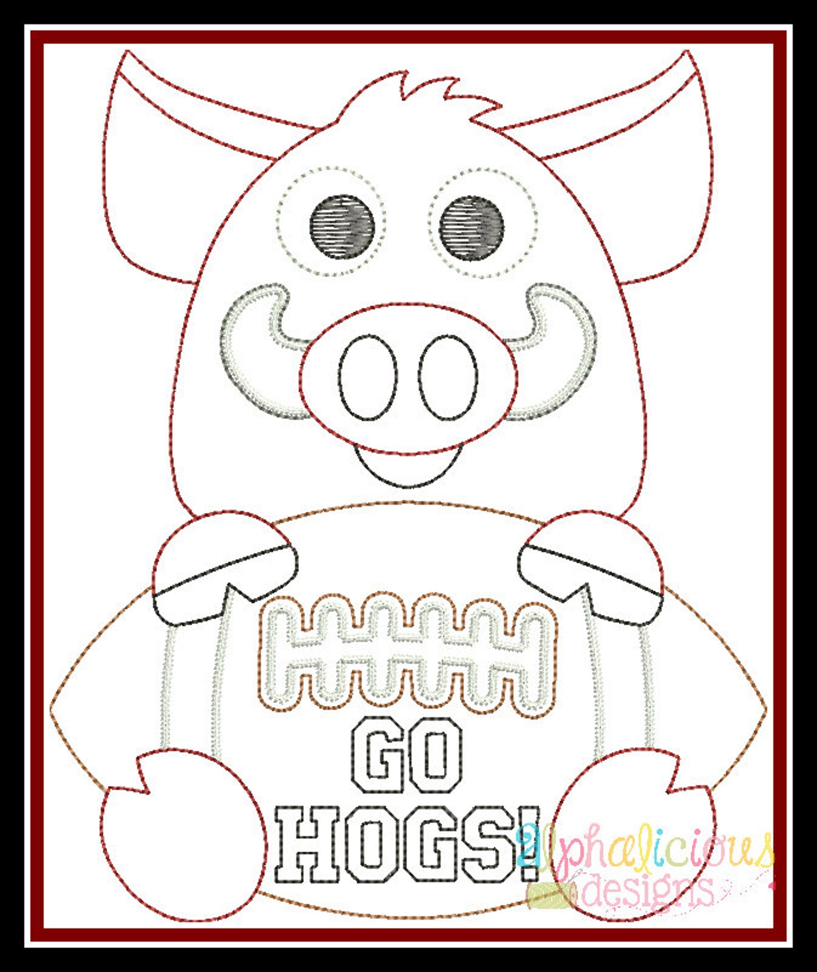 Razorbacks Football Mascot Vintage Embroidery Design - Etsy