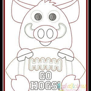 Razorbacks Football Mascot Vintage Embroidery Design - Etsy