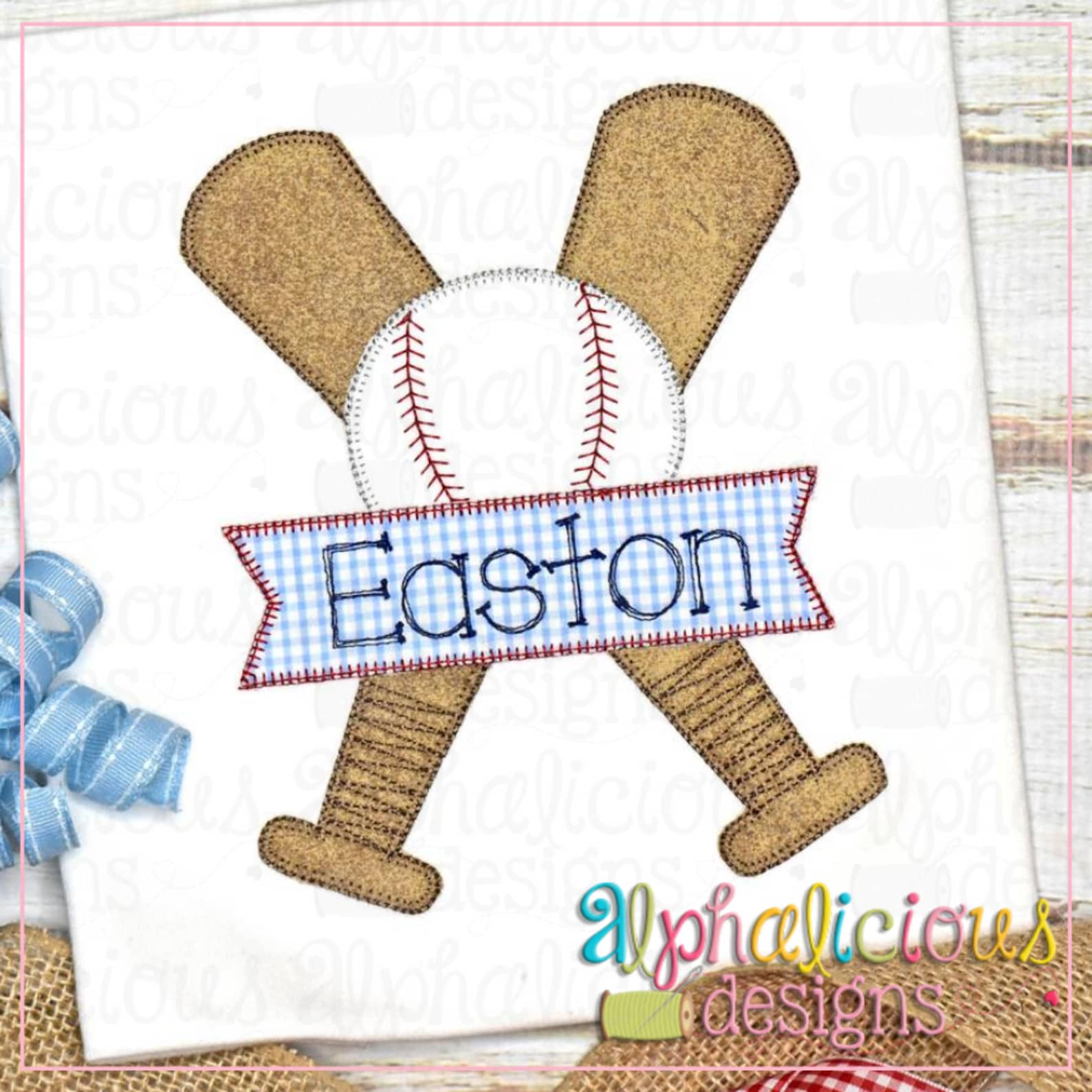 Baseball Bat and Banner - Blanket - Embroidery Design - Instant ...