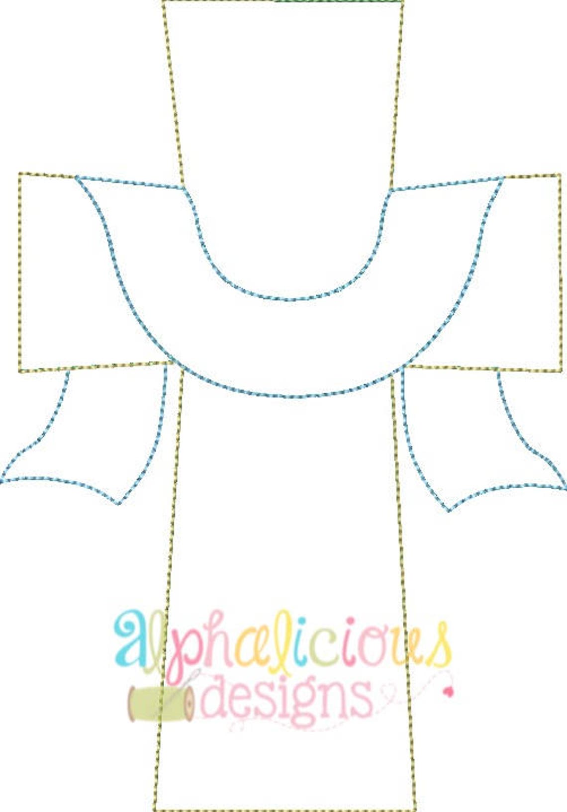 Cross With Sash Applique Design Triple Bean - Etsy