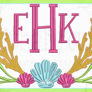 Elegant Seashell Monogram Frame- Ocean-beach-sea Life- Digitized ...
