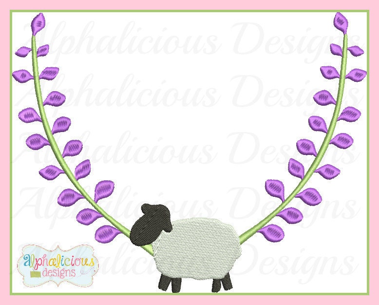Classic Sheep Frame Wreath Frame Monogram Frame Digitized - Etsy
