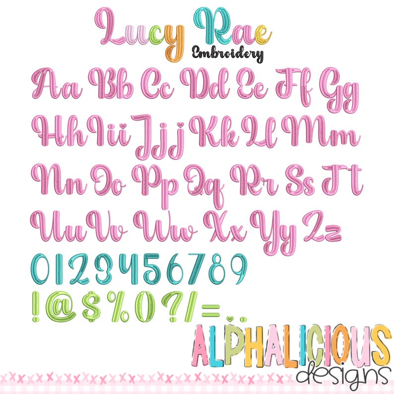 Cursive Embroidery Font Design: Satin Stitch Monogram (3-7 Inch ...