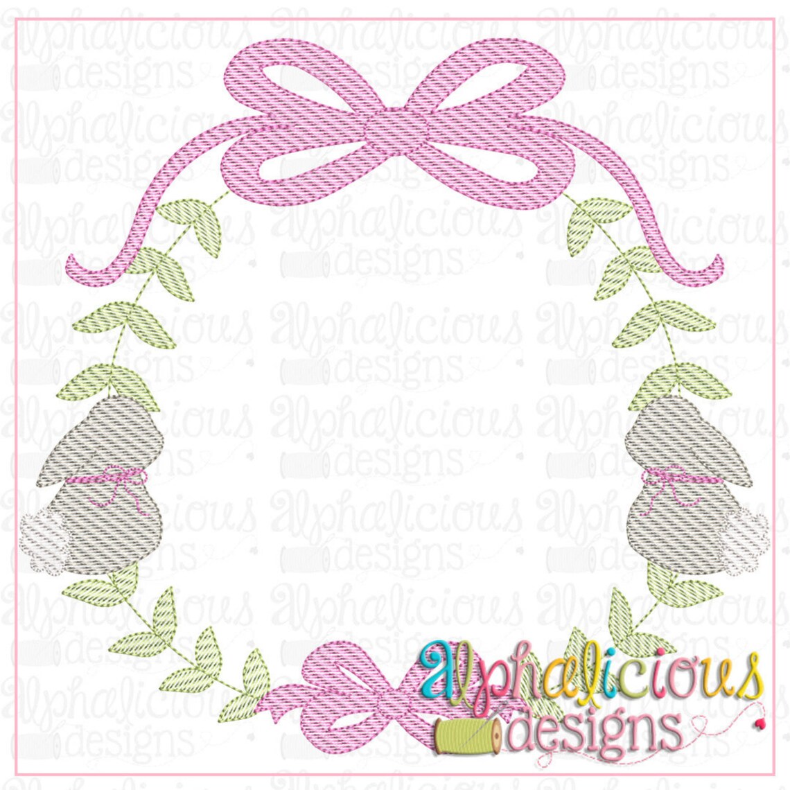 Preppy Girl Bunny Frame Sketch Easter Design Sketch - Etsy