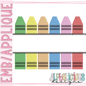 Split Crayons - Sketch - Embroidery Design - Instant Download - 6 Sizes ...