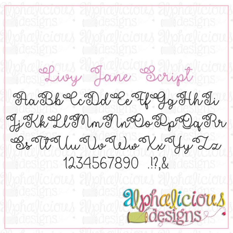 Livy Jane Embroidery Font - Etsy