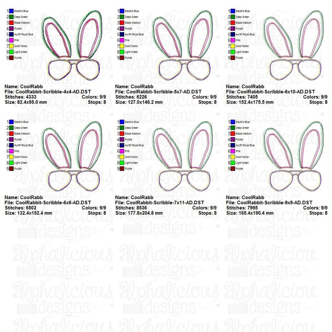 Cool Rabbit Scribble Embroidery Design Instant Download - Etsy