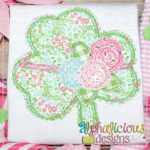 Clover With Name Tag Applique Design File INSTANT DOWNLOAD - Etsy