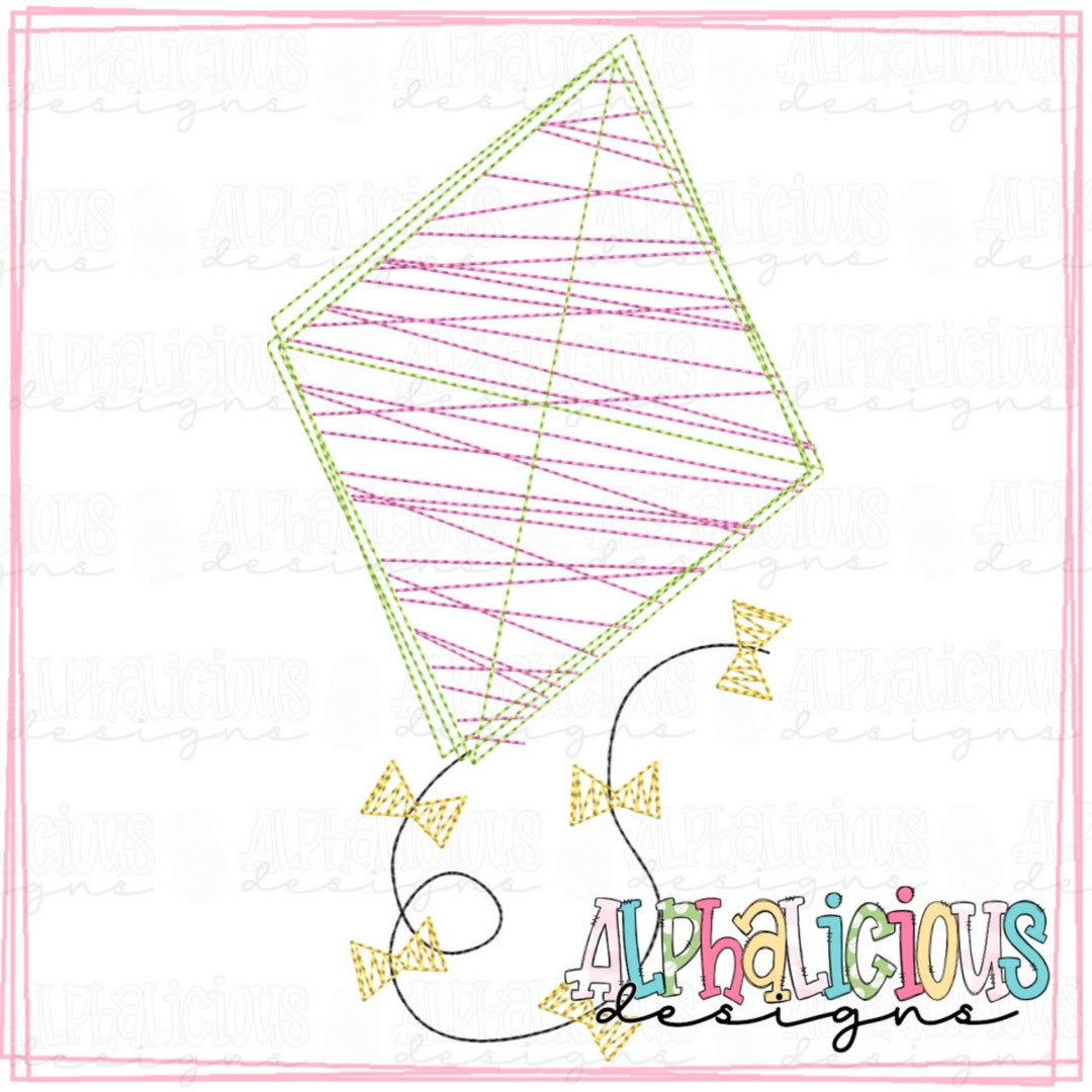 Kite - Scribble Fill - Scribble Embroidery Design - Instant Download ...