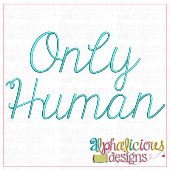 Only Human Embroidery Font - Etsy