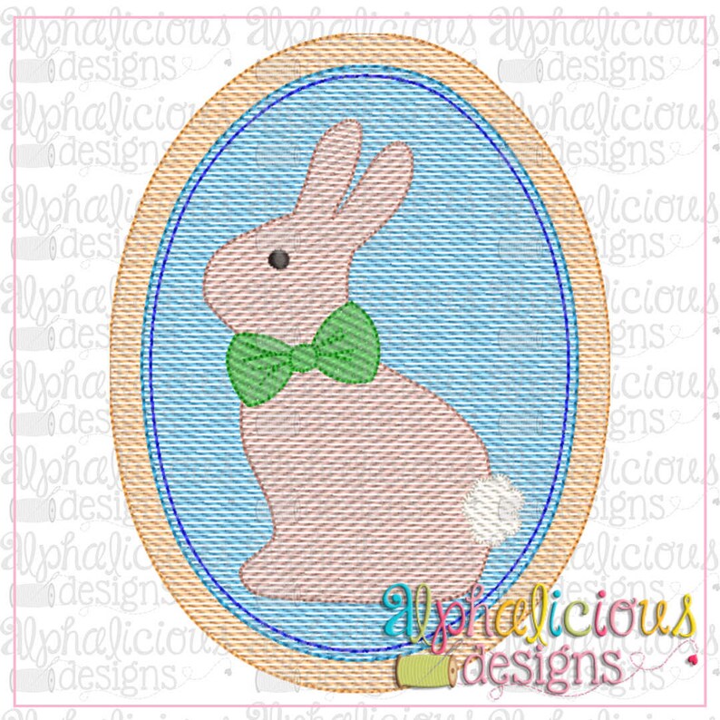 Classic Bunny in Oval Frame-sketch - Etsy