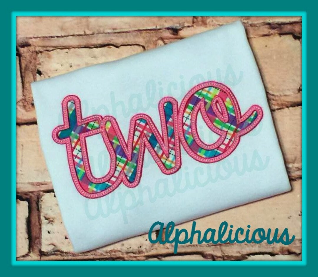 TWO- Cursive Applique Font/design - Etsy