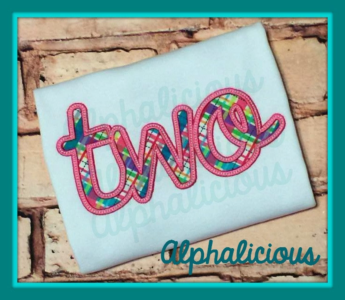 TWO Cursive Applique Font/design - Etsy