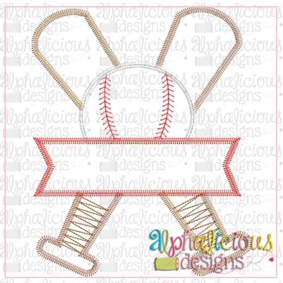 Baseball Bat Font Embroidery Design