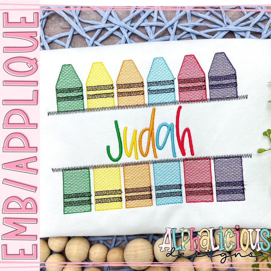 Split Crayons - Sketch - Embroidery Design - Instant Download - 6 Sizes ...